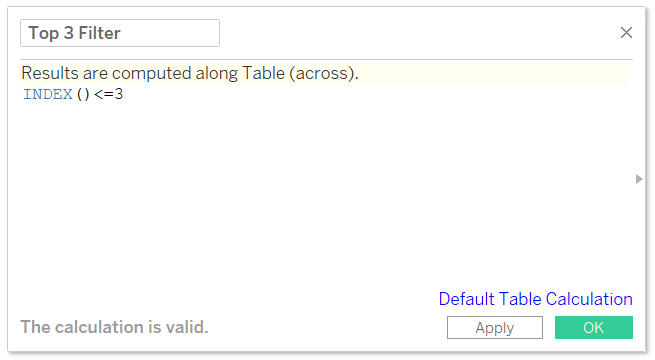 Top 3 Filter Calculated Field in Tableau | Ryan Sleeper